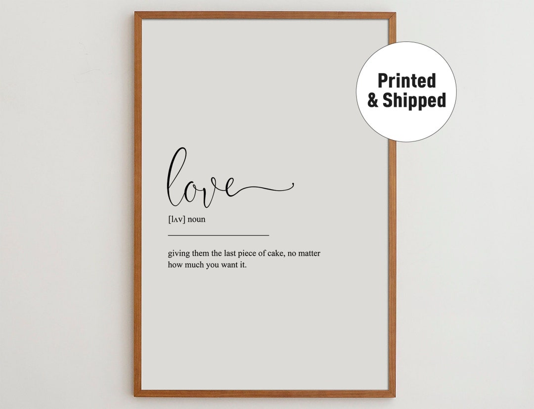 Love Definition Print Black and White Wall Art High-quality - Etsy