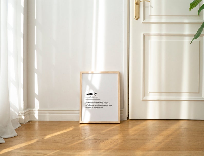 Family Definition Wall Art Black and White Print - Etsy