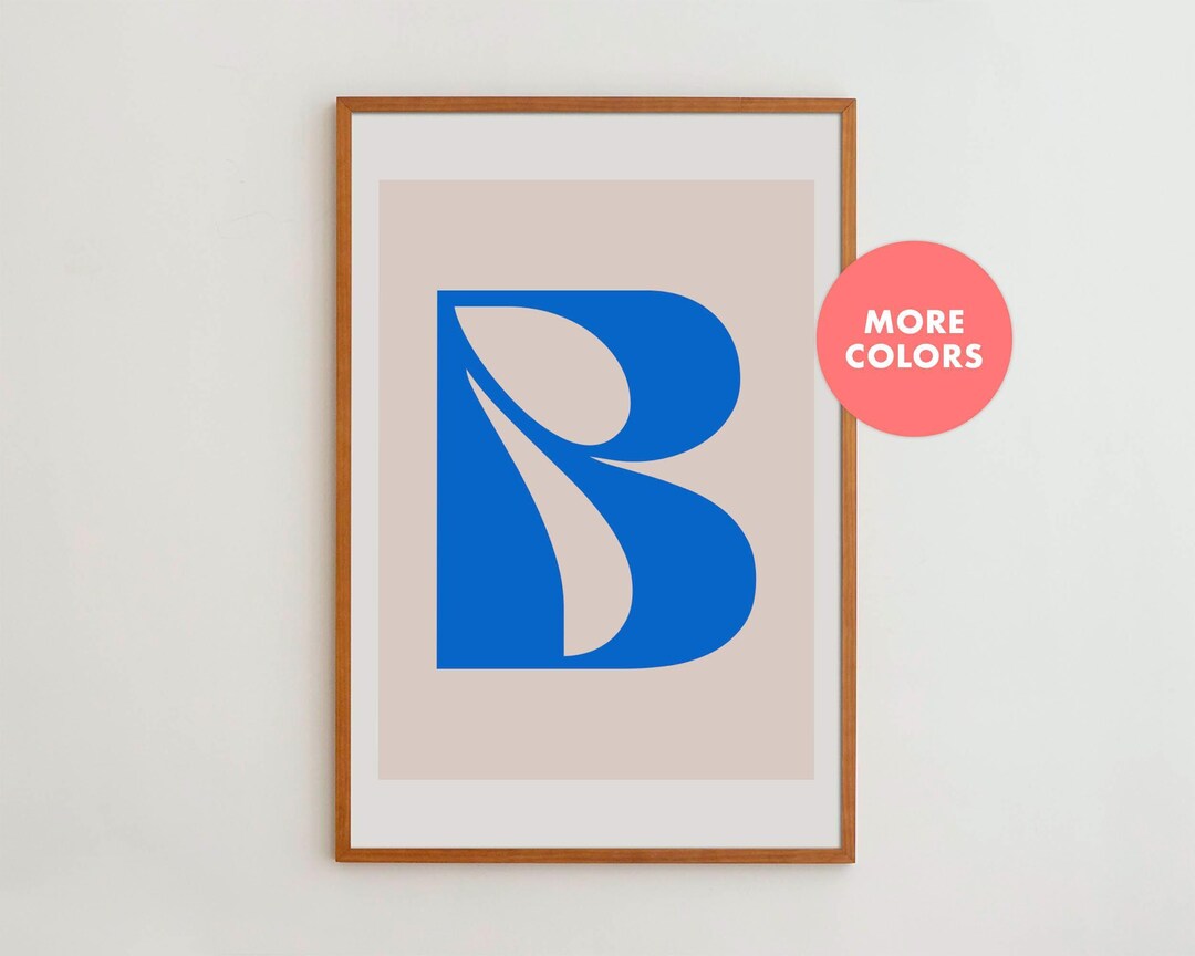 Personalized Initial Wall Art – Custom Letter Print, Framed or Unframed ...