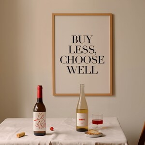 Buy Less Choose Well Typography Wall Art Print Black and White High ...