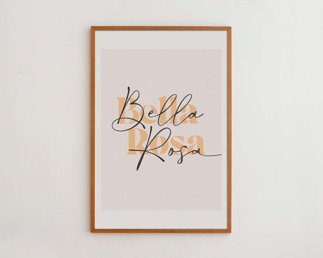 Bella Rosa - Typography Art Print High Quality Matte Paper - Etsy