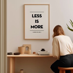 Less is More Wall Decor Inspirational Quotes Motivational Prints ...