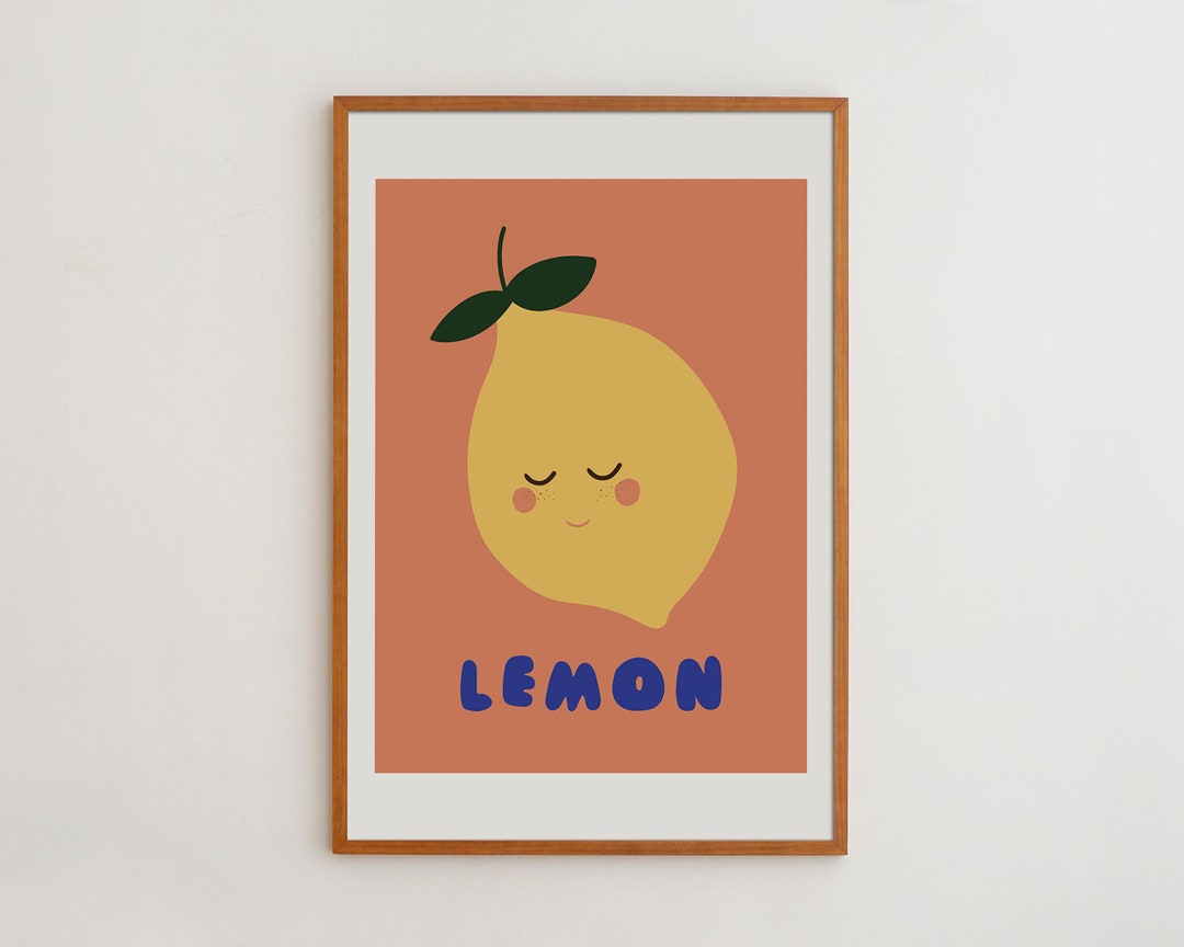 Minimalist Lemon Fruit Nursery Wall Art Print Vibrant and Timeless ...