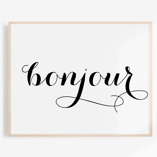 Bonjour Sign - Etsy