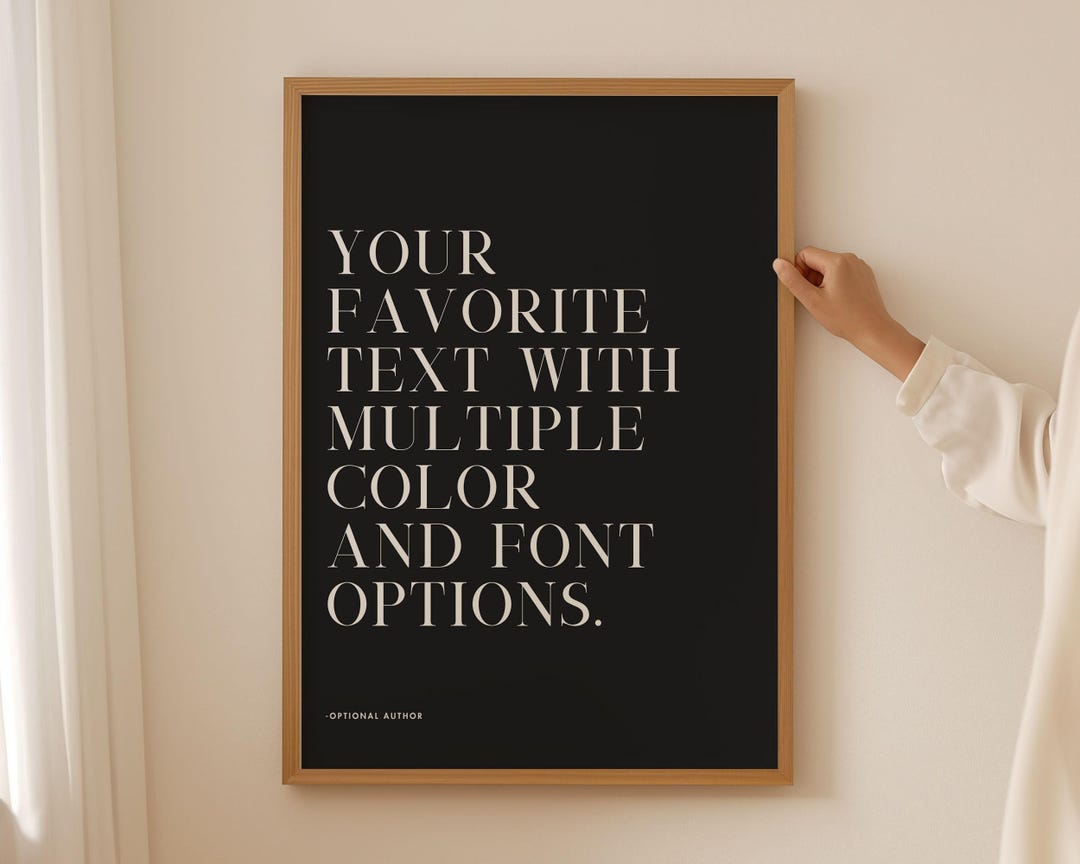 Custom Quote Framed Art Print: Personalized Typography Wall Decor - Etsy