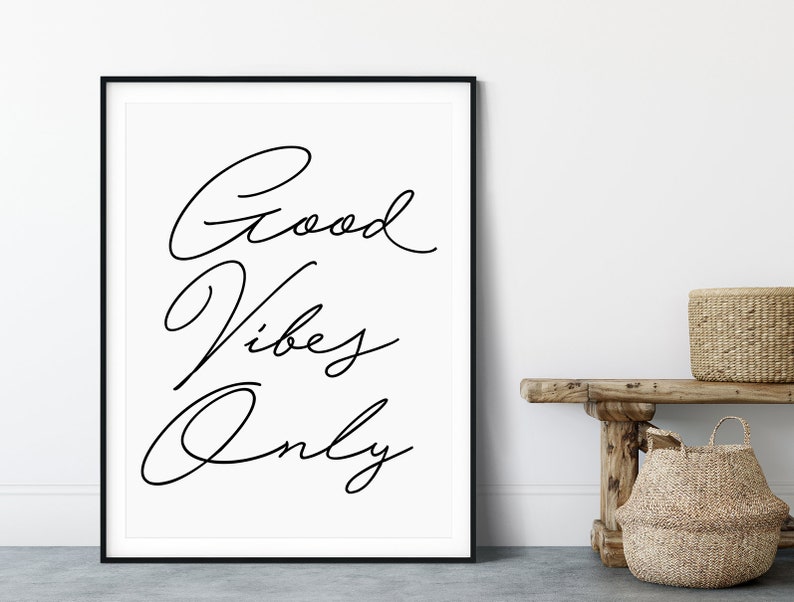 Good Vibes Only Typography Print Black and White Art Quote - Etsy Good Vibes Only Typography Print Black and White Art Quote - Etsy
