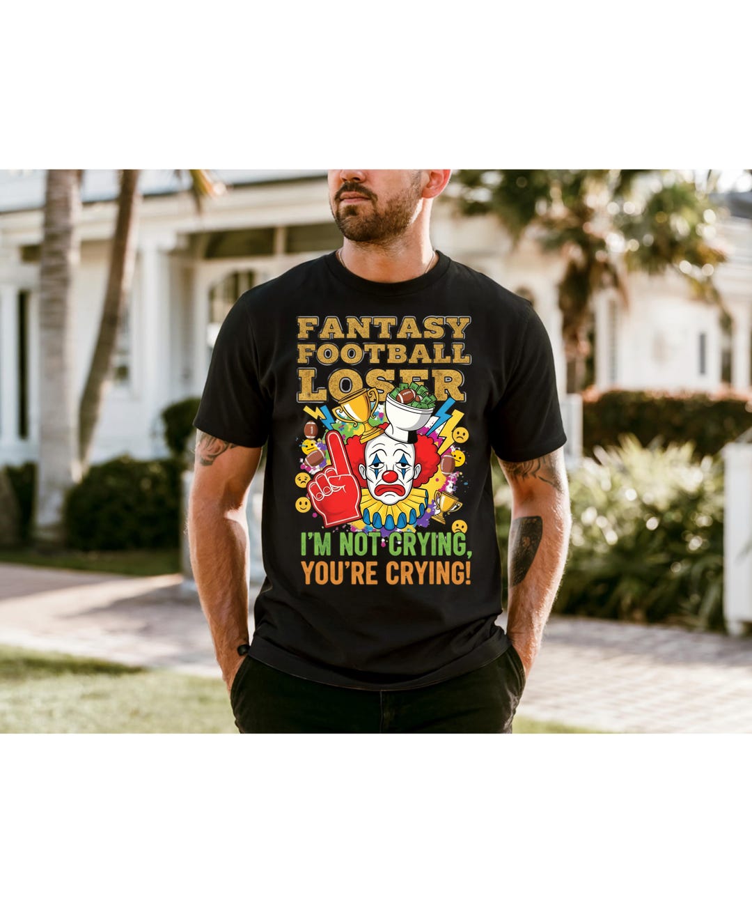 Fantasy Football Loser Clown I'm Not Crying You're Crying T-shirt - Etsy