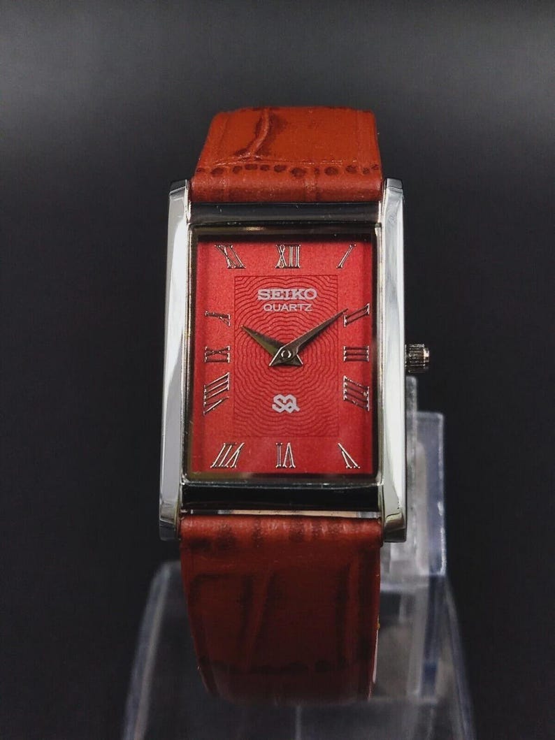 Vintage Seiko Tank Watch 1980s — Silver Tone Rectangular Watches for ...
