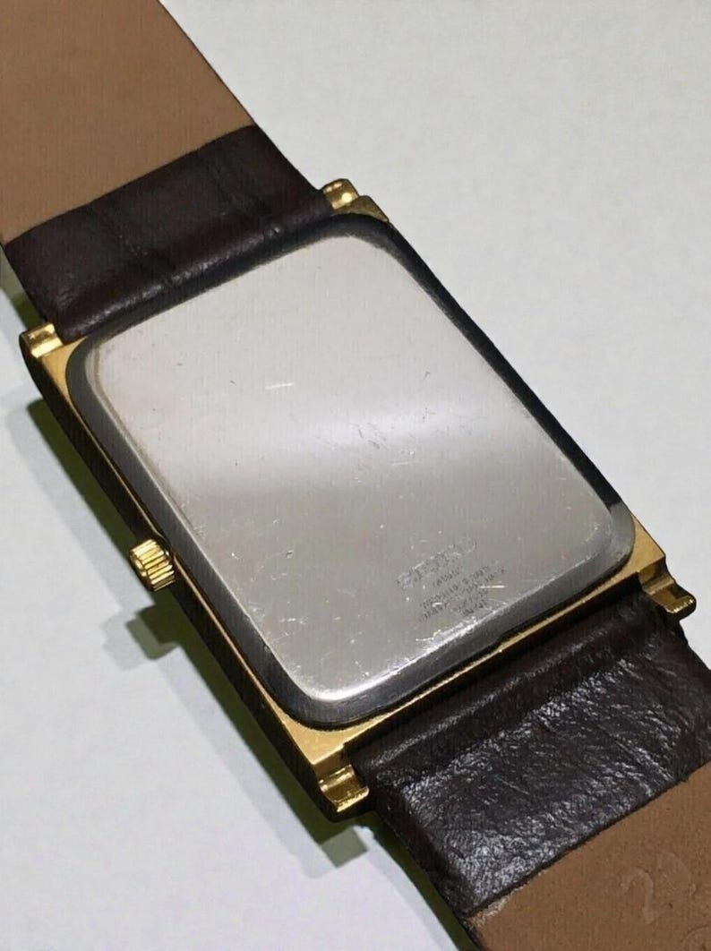 Vintage Seiko Tank Watch 1980s — Gold Tone Rectangular Watches for ...