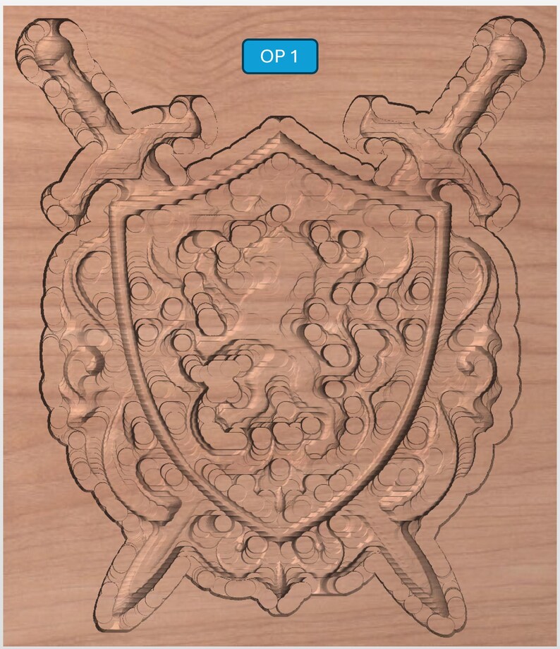 Lion Crest Shield With Swords CNC Model – 3D Vectric & STL Files ...