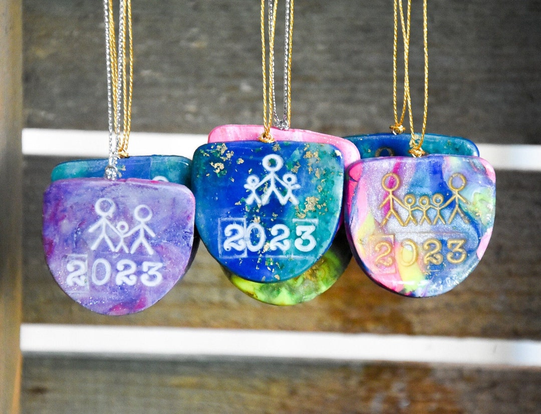 Personalized Family Stick Figure Clay Ornaments , Custom Christmas ...