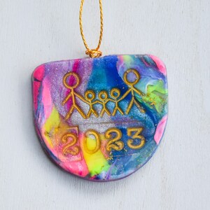 Personalized Family Stick Figure Clay Ornaments , Custom Christmas ...