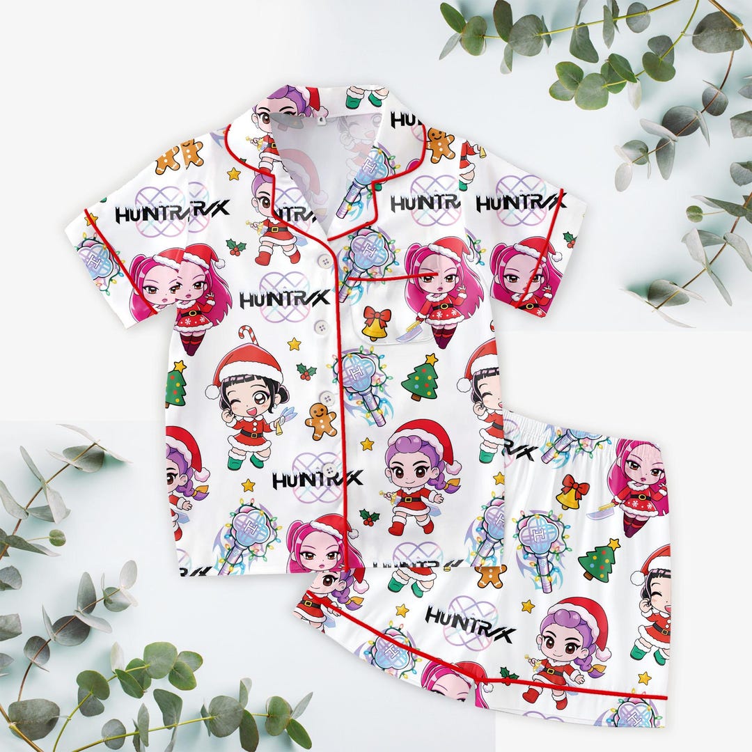 Huntrix Kpop Demon Hunters Christmas Pajamas for Kids, Rumi Mira Zoey ...
