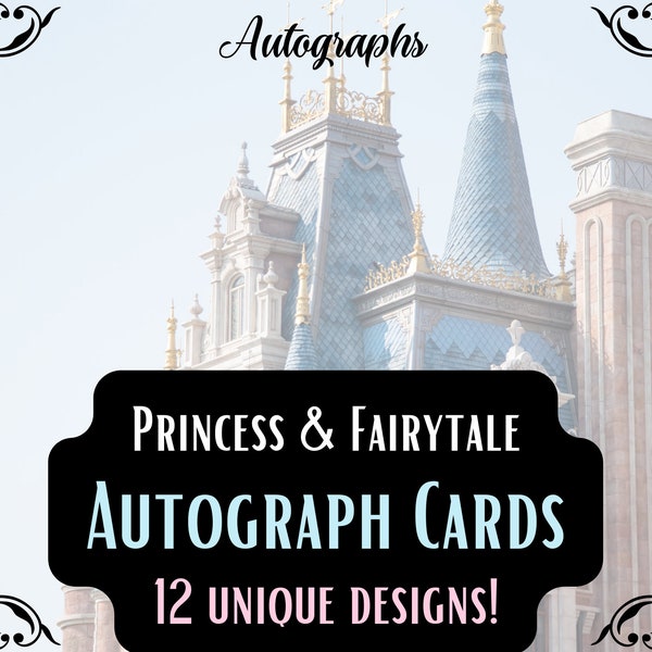 Princess Autograph Cards - Etsy