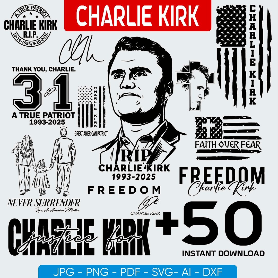Charlie Kirk SVG Bundle | Conservative Political Clipart (digital ...
