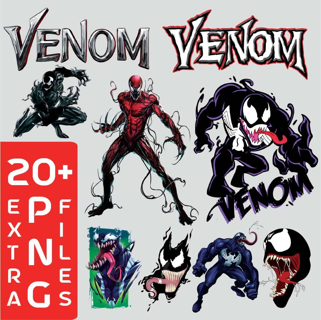 Venom SVG PNG Bundle | Marvel-inspired Superhero & Antihero Clipart for ...