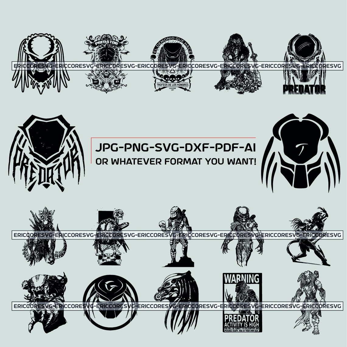 Predator SVG Mega Bundle 90+ | Yautja Mask & Hunter Designs | Cricut ...