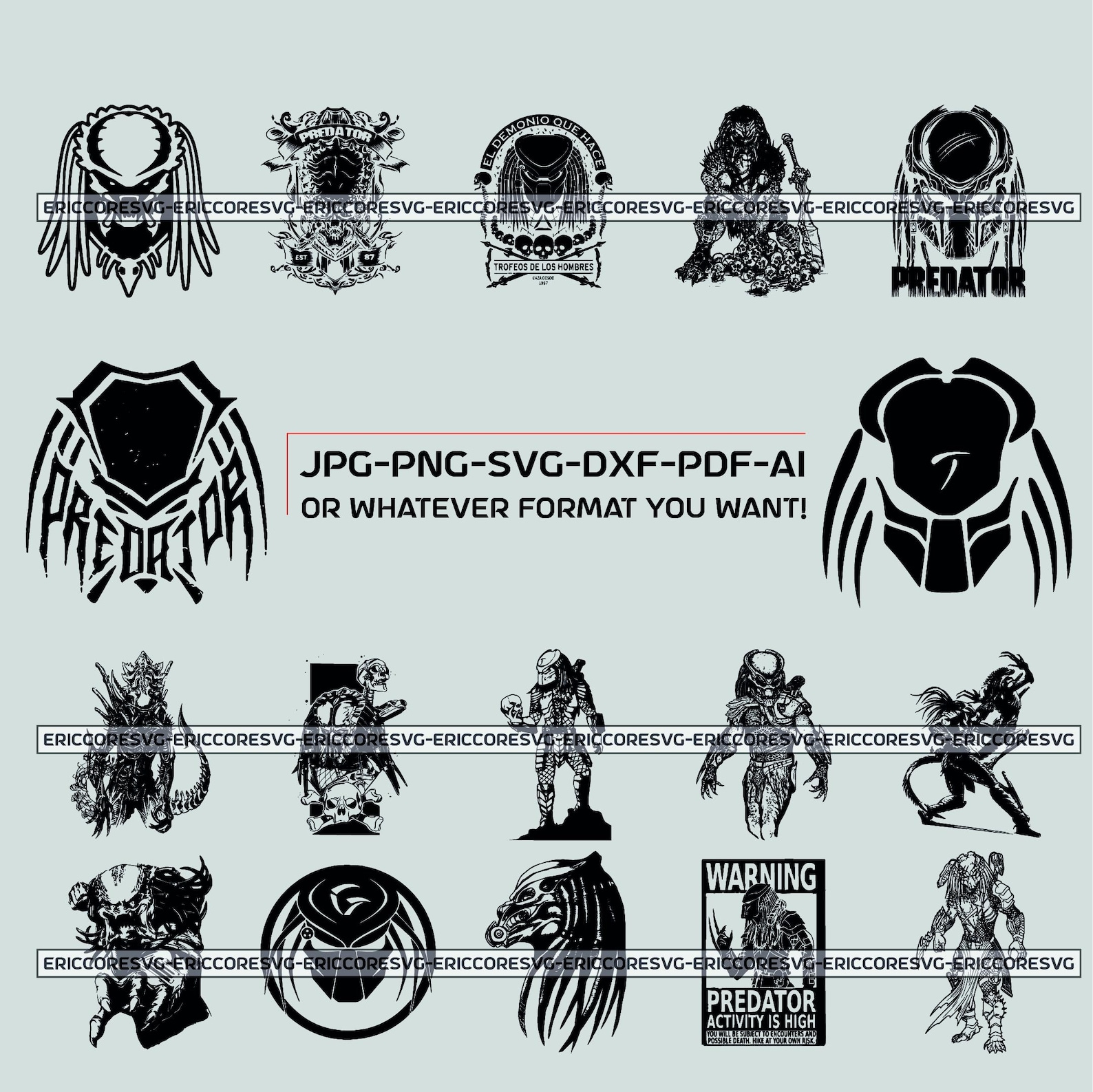 Predator SVG Mega Bundle 90+ | Yautja Mask & Hunter Designs | Cricut ...