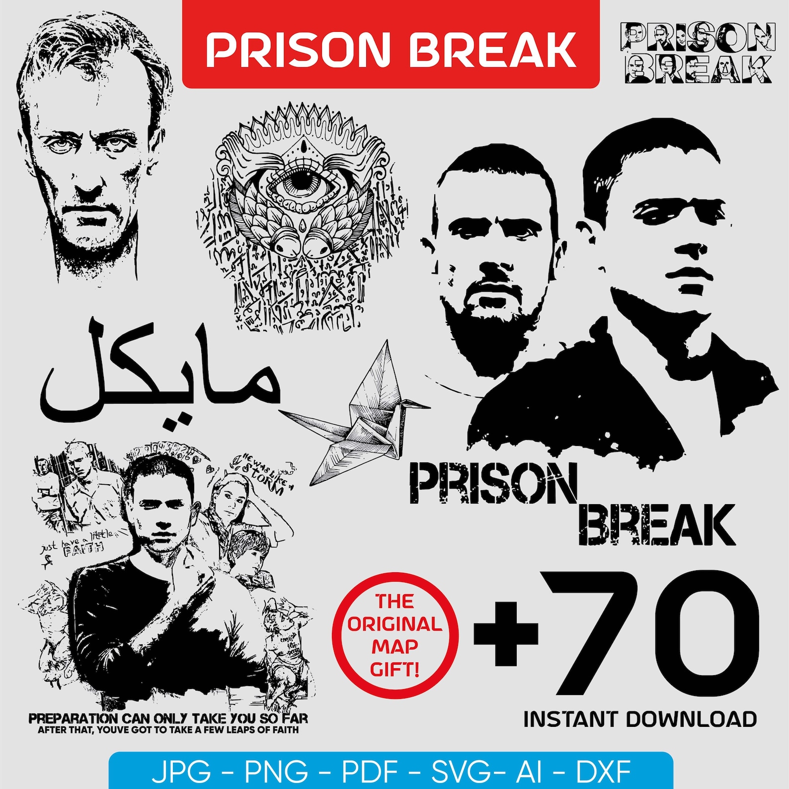 Prison Escape SVG PNG Bundle | Inmate, Tattoo & Jail Breakout Designs ...