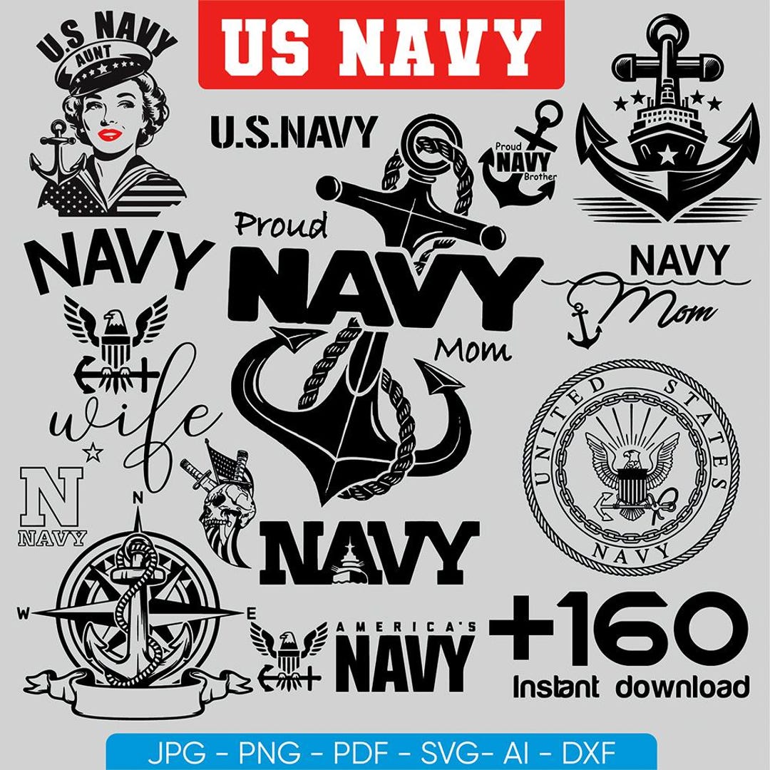 Military Navy SVG PNG Bundle | US Naval Forces Designs for Cricut - Etsy