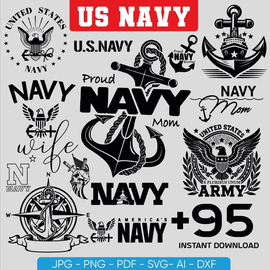 Military Navy SVG PNG Bundle | US Naval Forces Designs for Cricut - Etsy