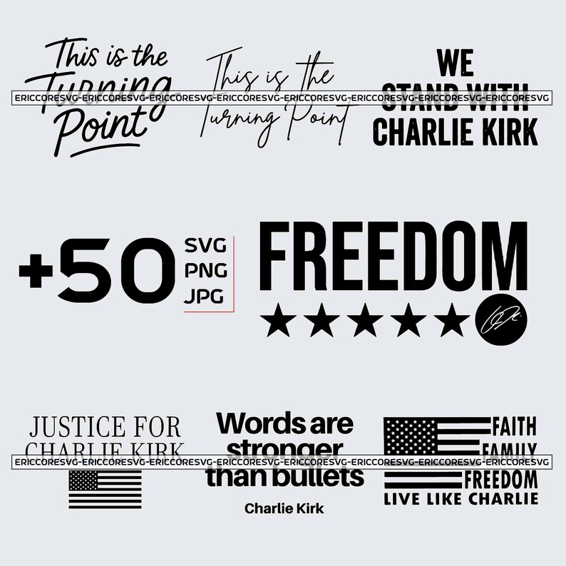 Charlie Kirk SVG Bundle | Conservative Political Clipart (digital ...