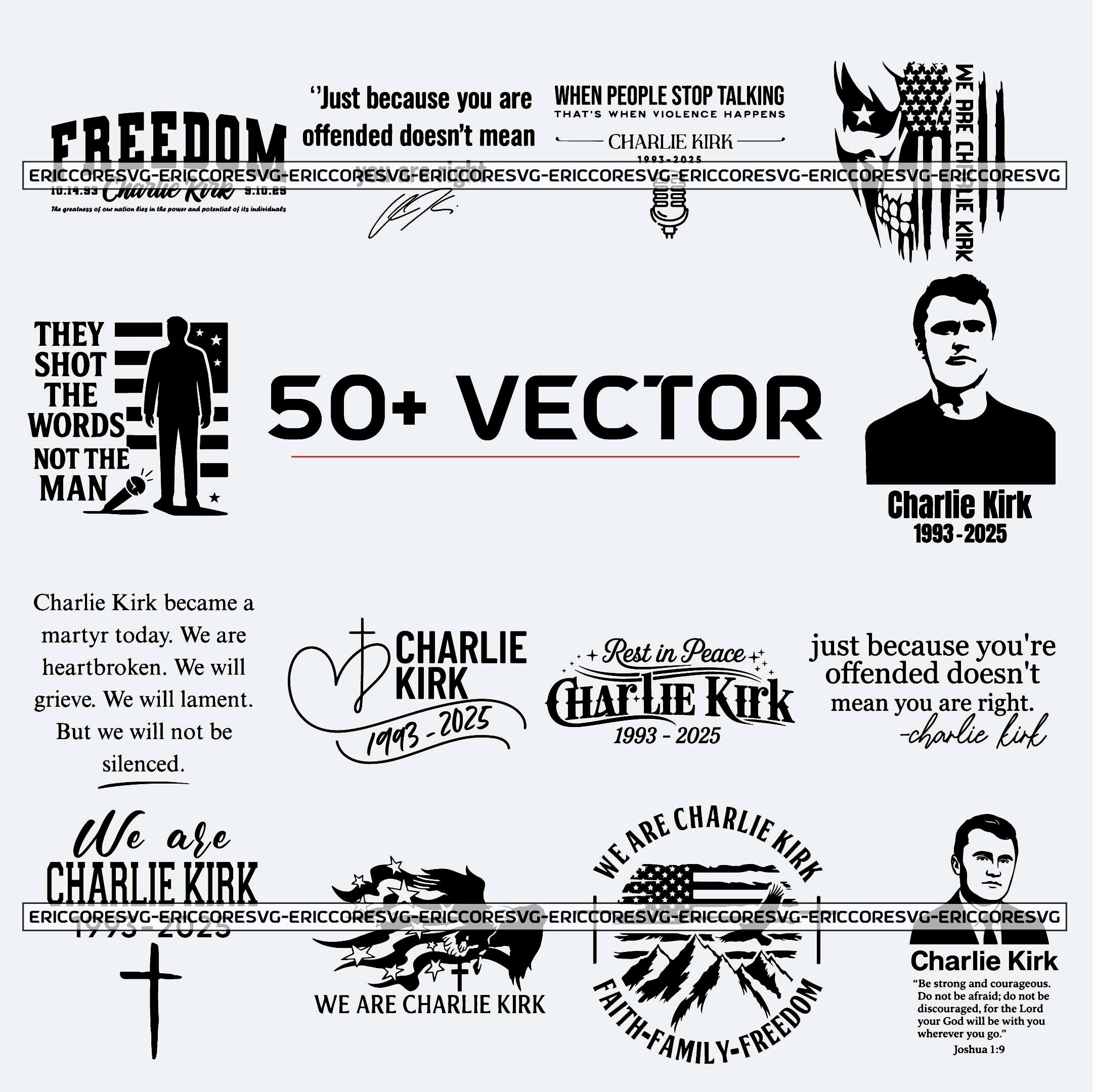 Charlie Kirk SVG Bundle | Conservative Political Clipart (digital ...