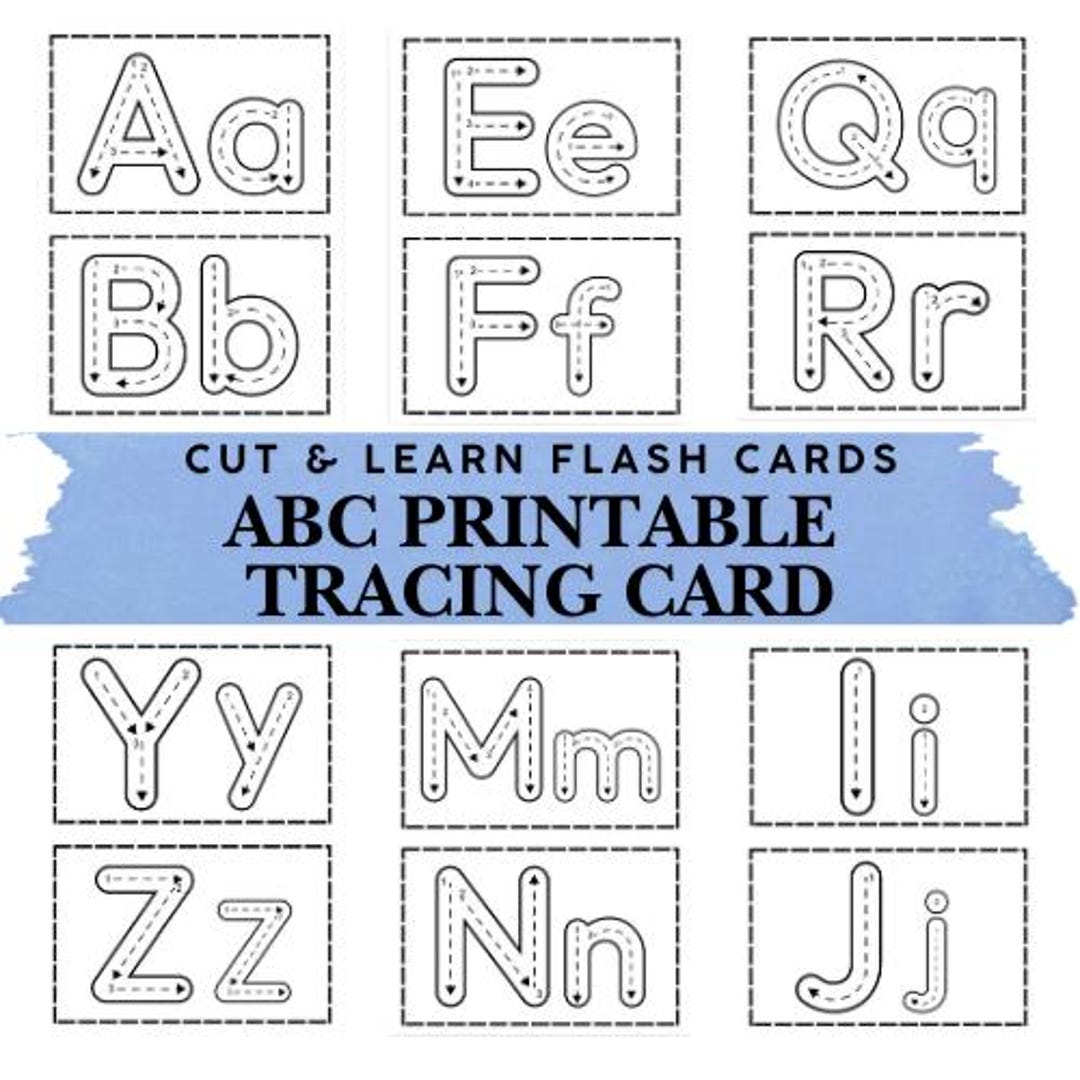 Printable ABC Tracing Cards | Alphabet Letter Flashcards (preschool ...