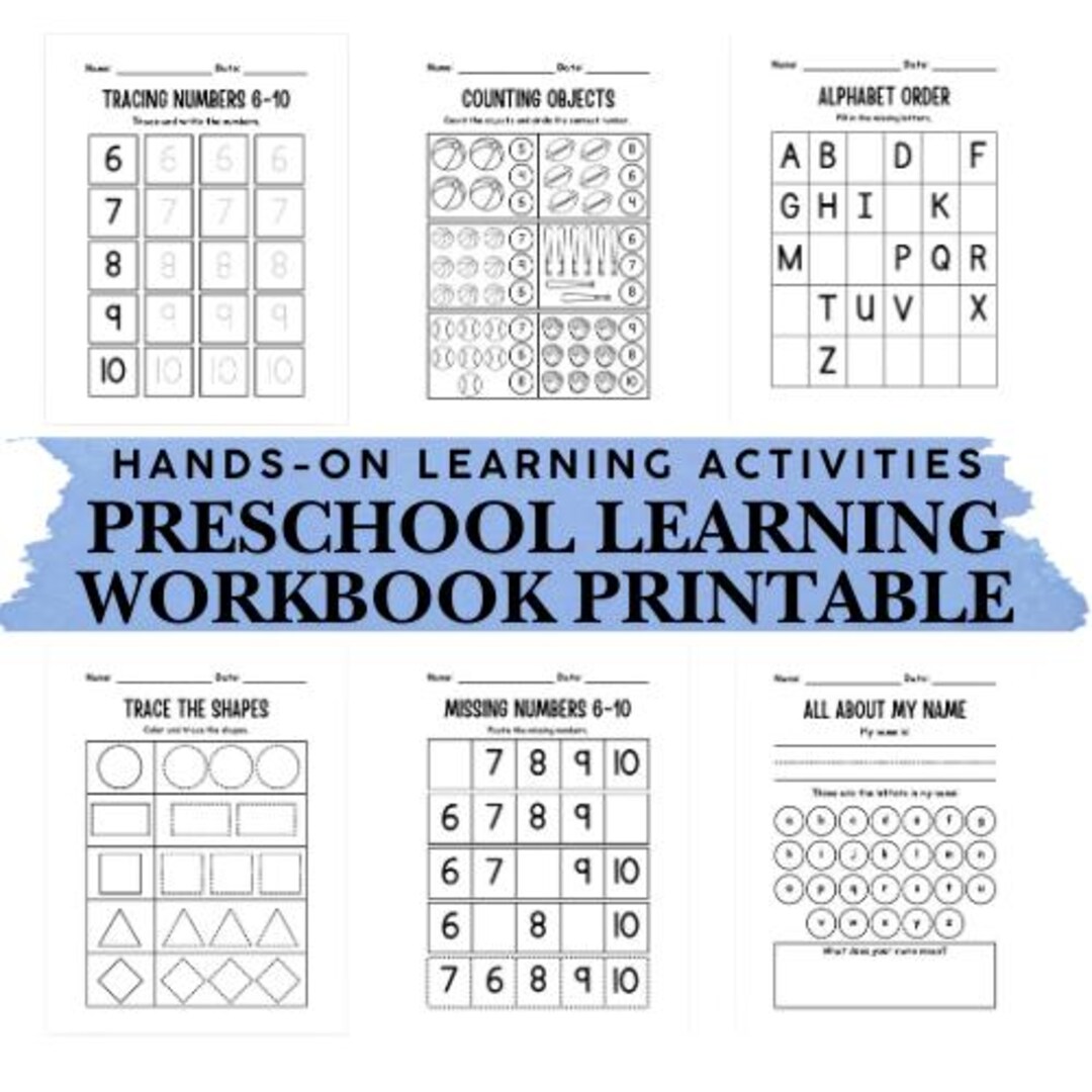 Preschool Learning Pack Printable | Tracing Letters, Numbers, Shapes ...