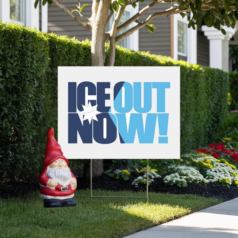 ICE OUT NOW Yard Sign, Immigration Rights Protest Sign, Social Justice ...