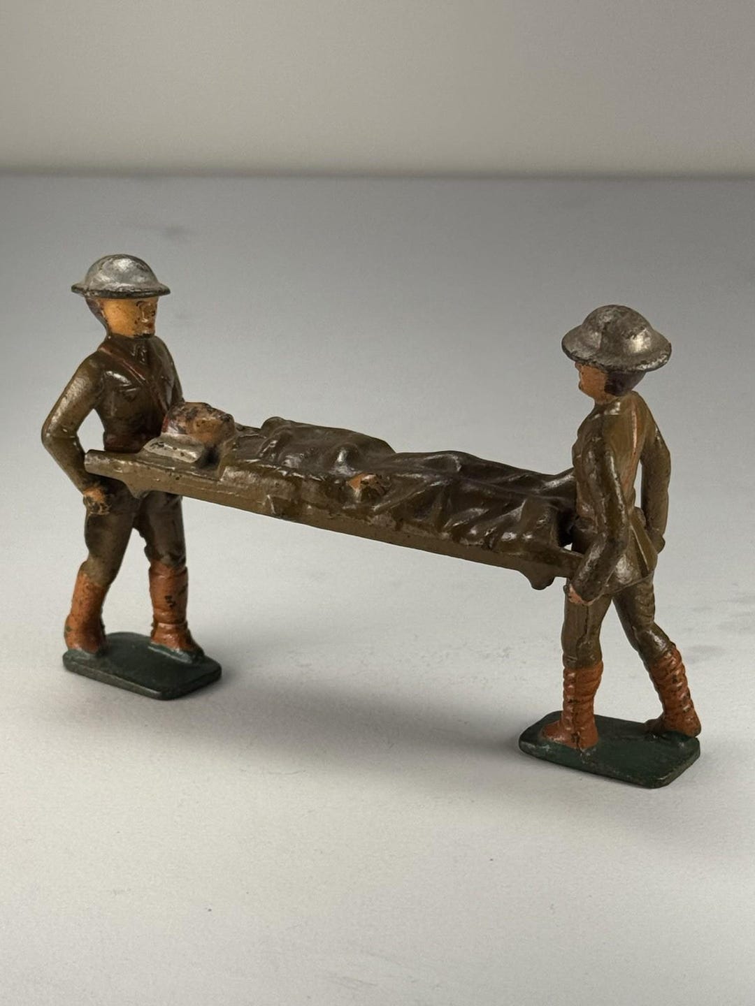 Antique 1930s Manoil Barclay Grey Iron Stretcher Wounded Soldier WWI ...