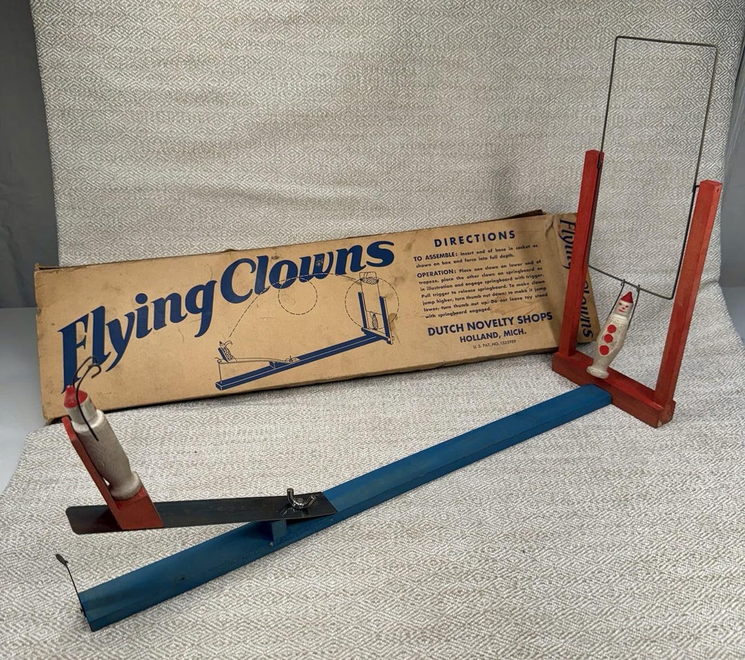 Vintage Flying Clowns Mechanical Toy Dutch Novelty Shops Holland MI W ...