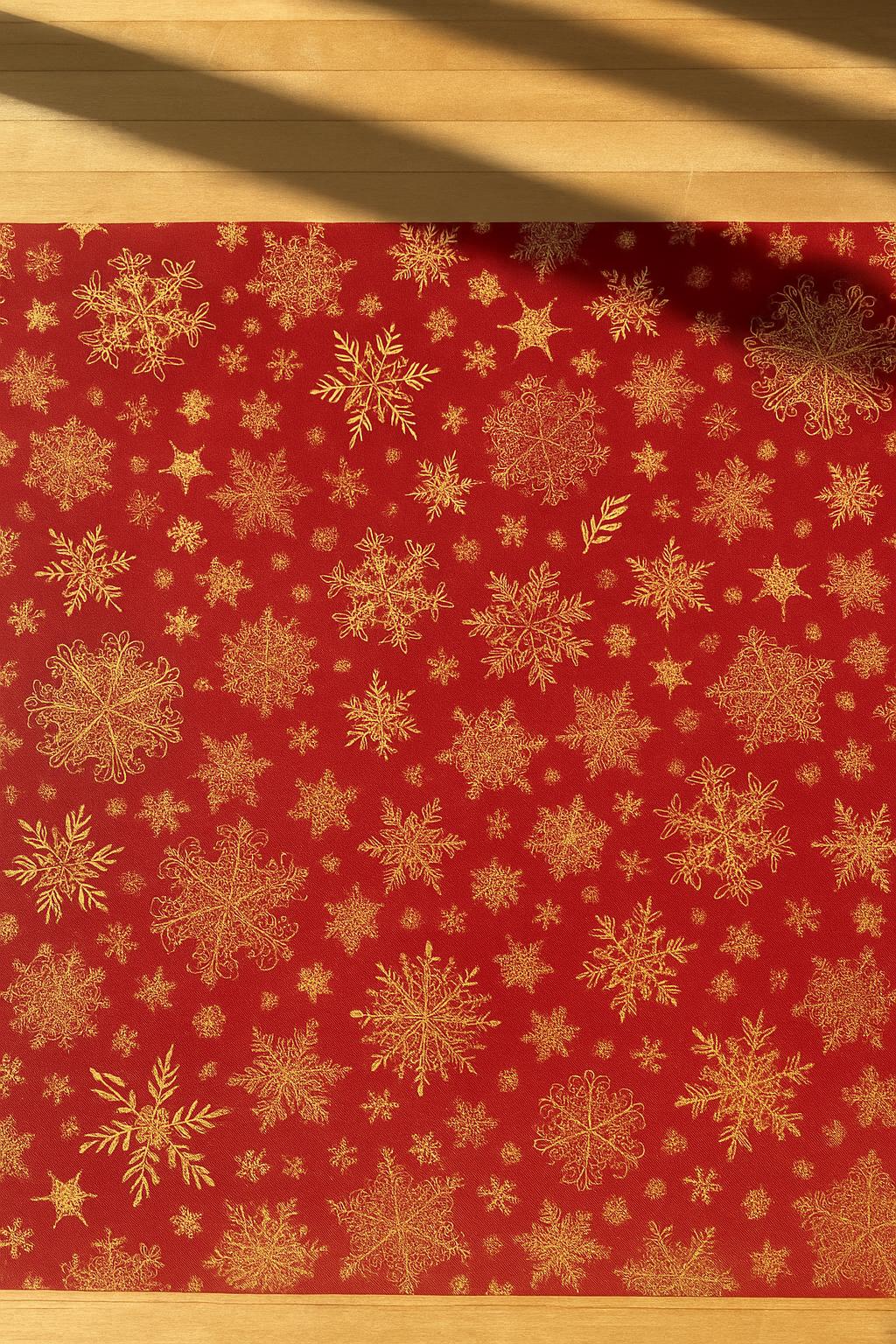 Christmas Fabric by Yard – 1.80m Red Holiday Fabric With Gold ...