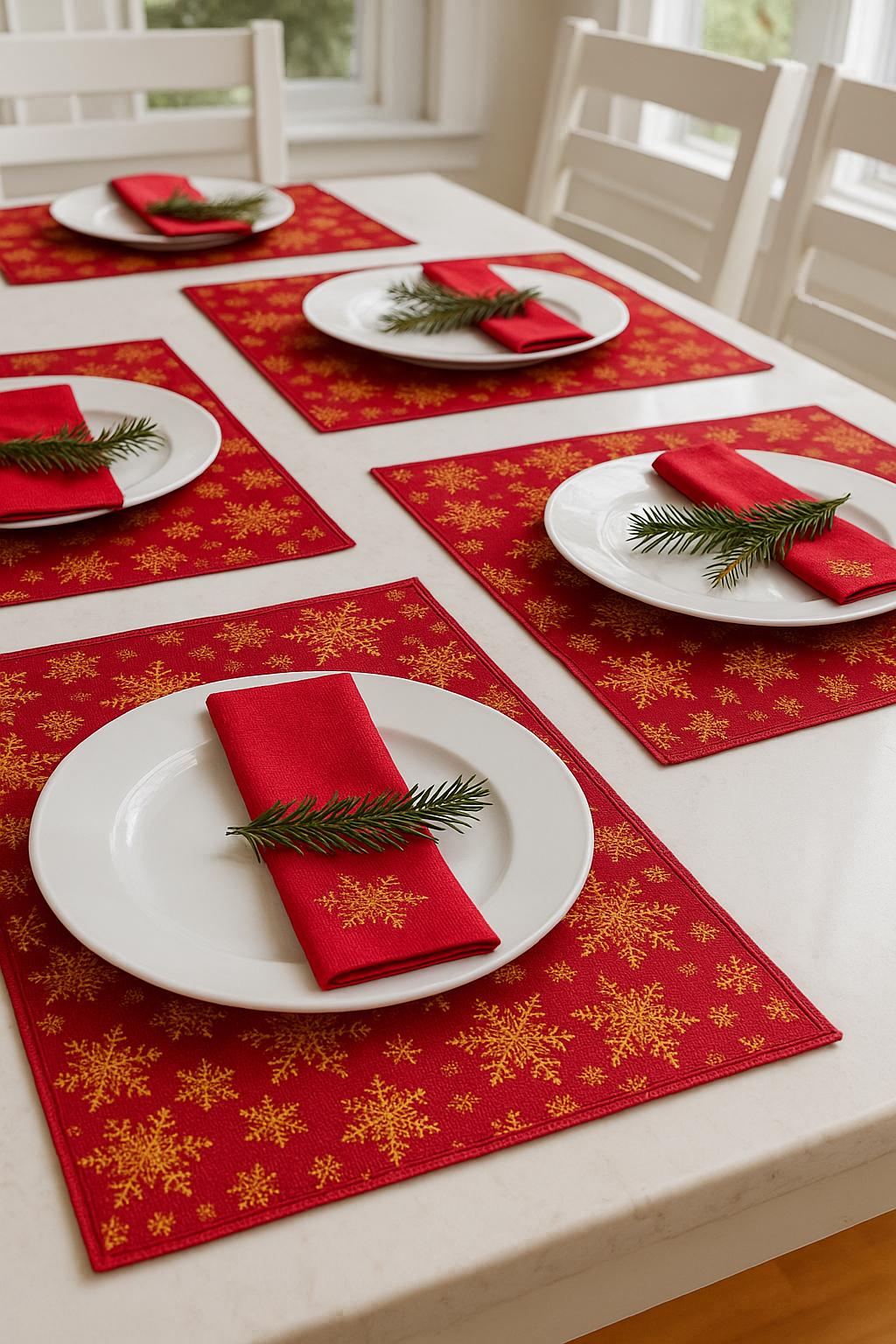 Christmas Fabric by Yard – 1.80m Red Holiday Fabric With Gold ...