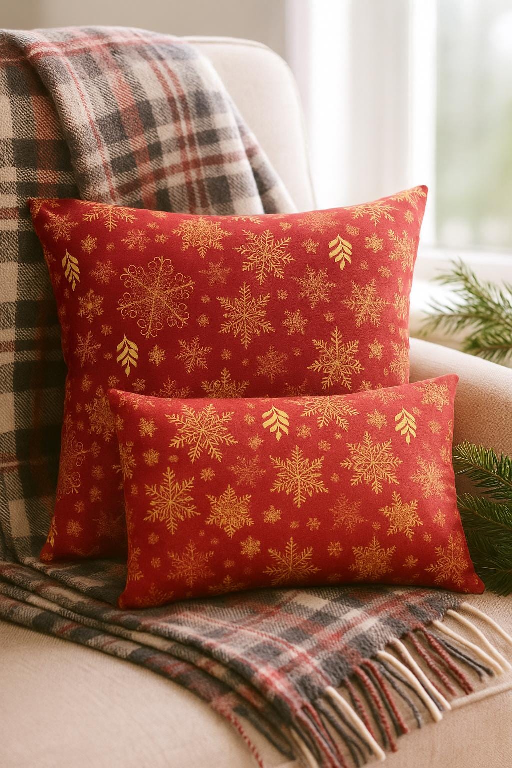 Christmas Fabric by Yard – 1.80m Red Holiday Fabric With Gold ...