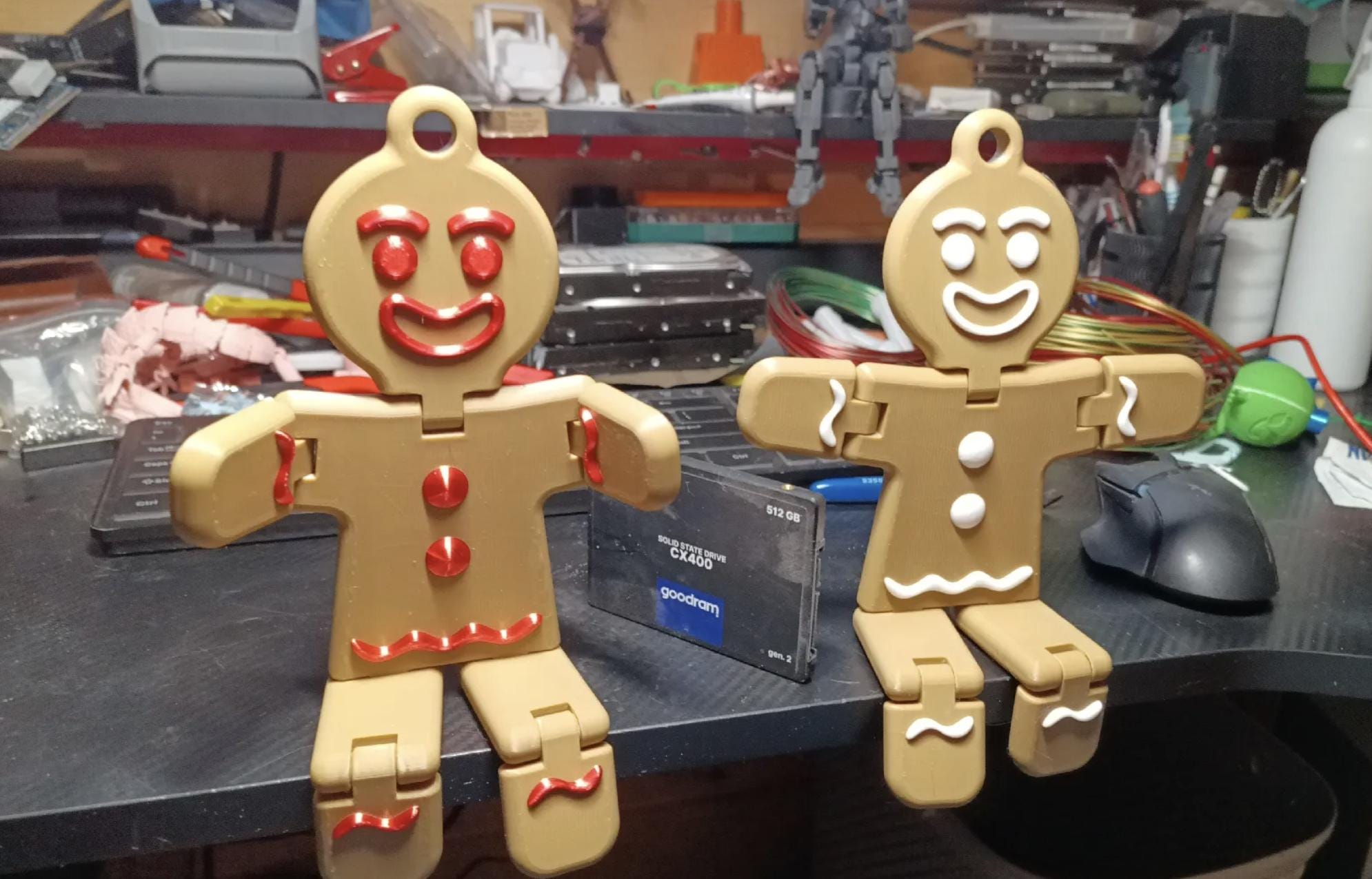 Gingerbread Man 3D Print File – Christmas Articulated Cookie Ornament ...