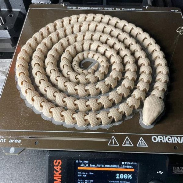 Snake 3 D Printed Snake - Etsy