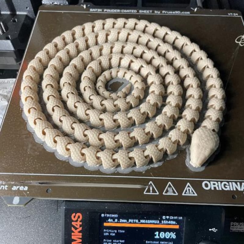 3d Printed Snake Flexi - Etsy