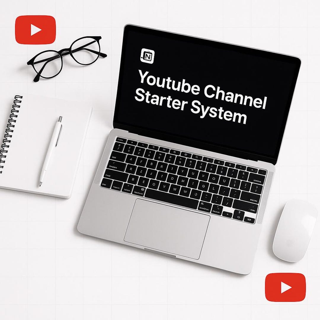 Youtube Channel Starter System | Notion Planner, SEO Kit (digital ...
