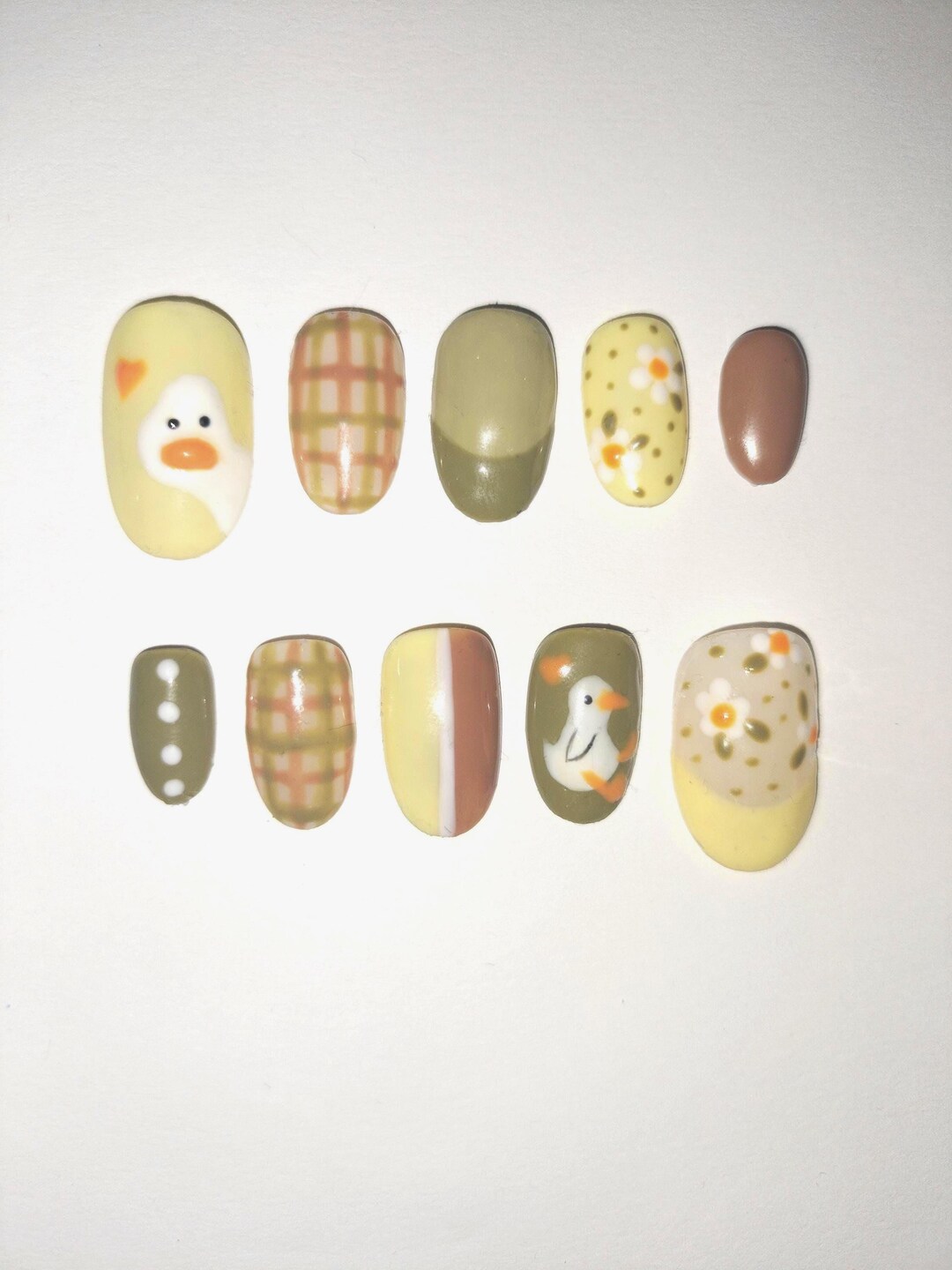 Goose Press on Nails | Fall Autumn Design - Etsy