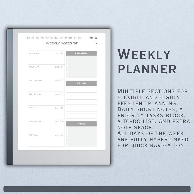 Daily Planner 2026 for Remarkable 2 - Etsy
