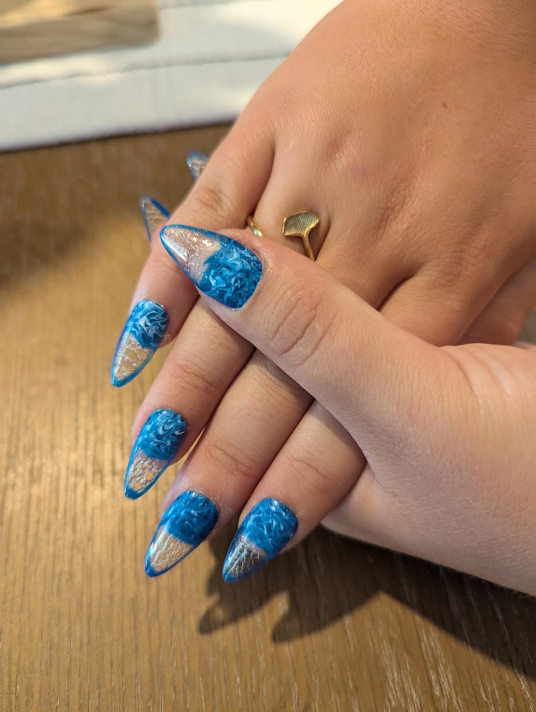 Blue Bubbles Press on Nails - Etsy