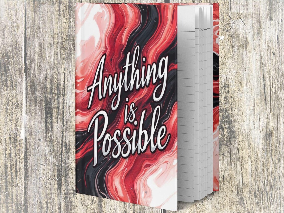 Hardcover Journal, Anything is Possible, Black and Red - Etsy