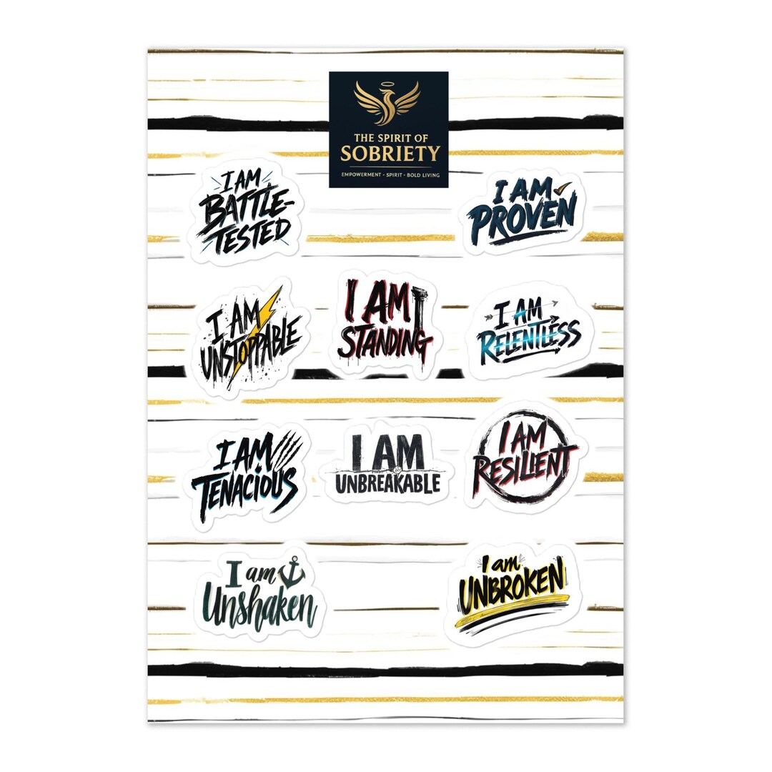 I Am Strength Sticker Sheet - Resilience, Recovery & Empowerment ...