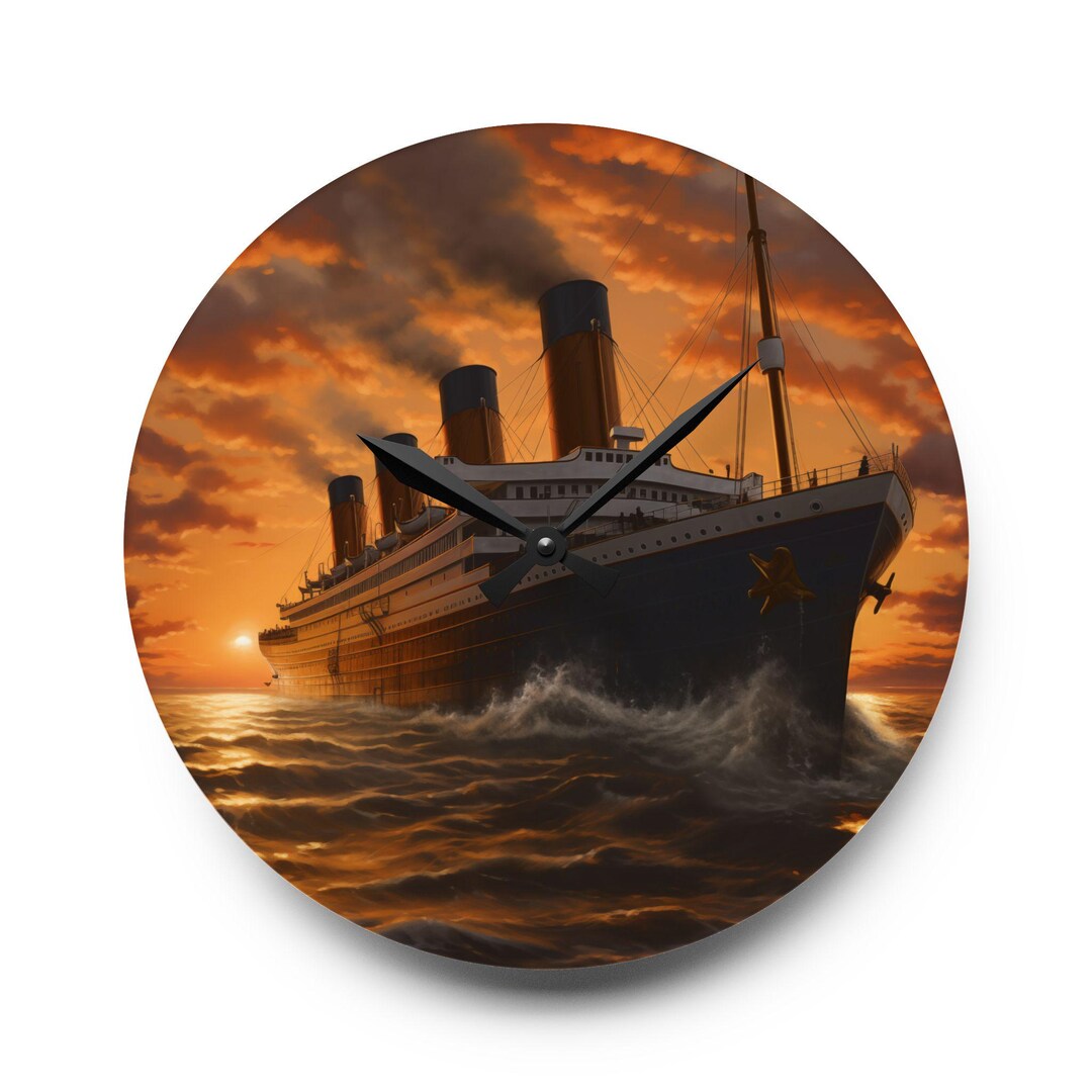 Sunset Titanic Acrylic Wall Clock, Vintage Nautical Ship Decor, Antique ...