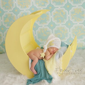 Baby Moon Hat, Newborn Photo Prop, Sleepy Time Hat, Moon and Star Hat ...
