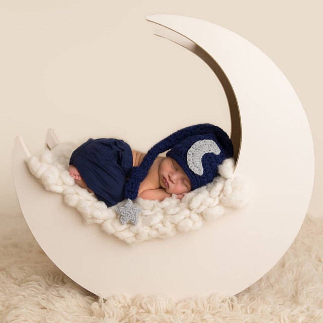 Newborn Moon Hat, Newborn Elf Hat, Newborn Photo Prop, Mr Sandman Hat ...