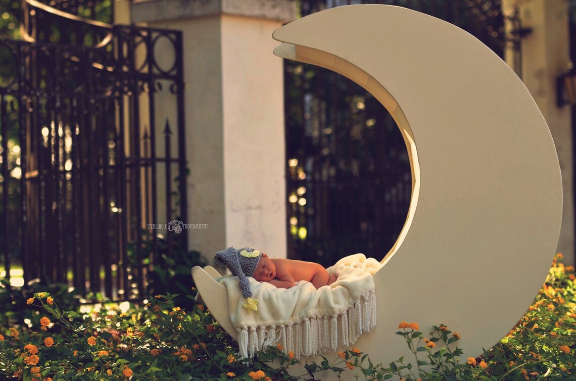 Baby Moon Hat Newborn Photo Prop Sleepy Time Hat Moon and - Etsy