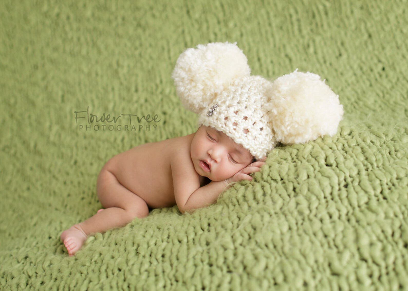 Newborn Double Pom Pom Puff Ball Hat Newborn Photo Prop Hat | Etsy