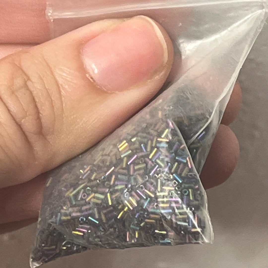 Micro Mini Bugle Beads: Vintage, Purple Iris, Approx 2mm, 8-9 Grams (1 ...